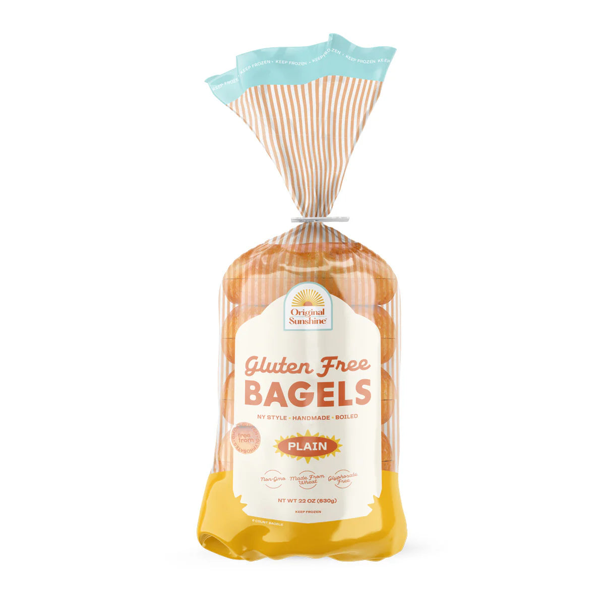 Original Sunshine Gluten Free Plain Bagel frozen 6-pack – Boichik Bagels